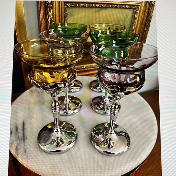 Farberware | Other | Cambridge Farber Bros Krome Kraft Cordial Glasses ...